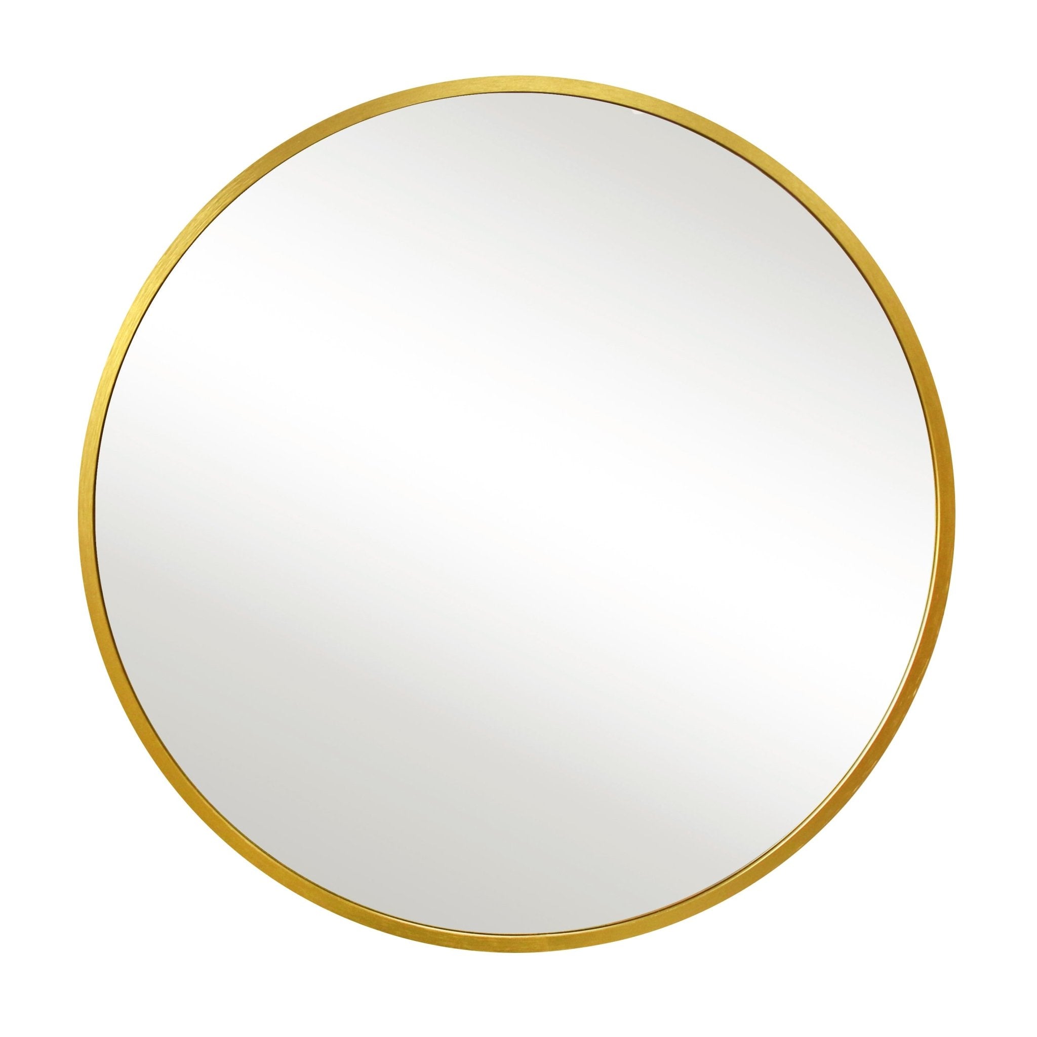 Kaya - Rundt spejl væghængt med messing/guld ramme |Ø70 cm– Nimara.dk