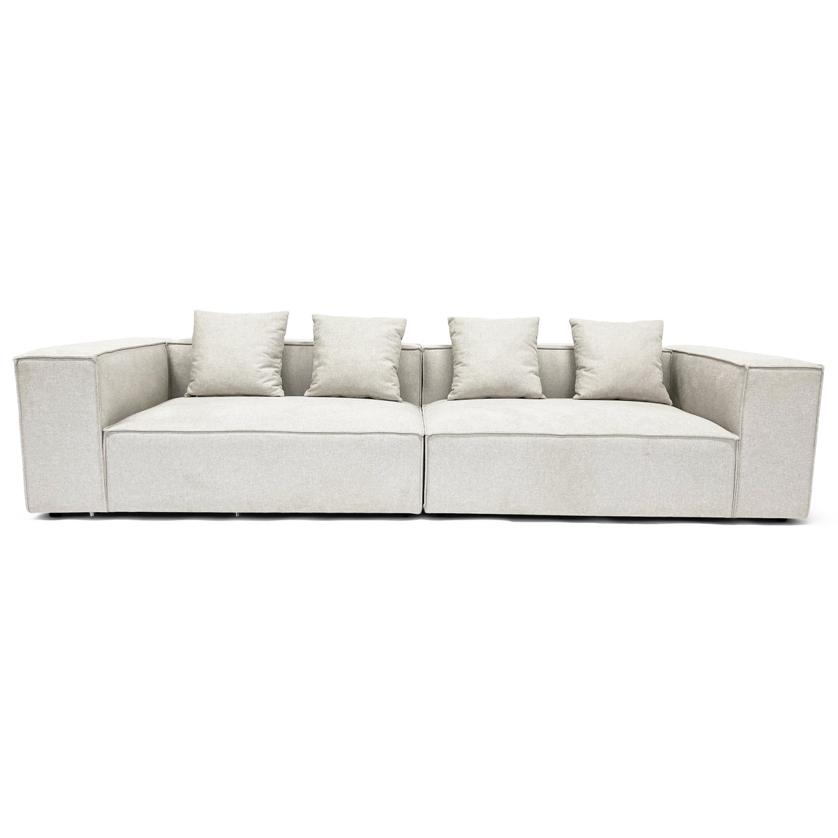 Hailey - Modulsofa med 2 moduler i beige | L: 294 X D: 100 X H: 65 cm ...