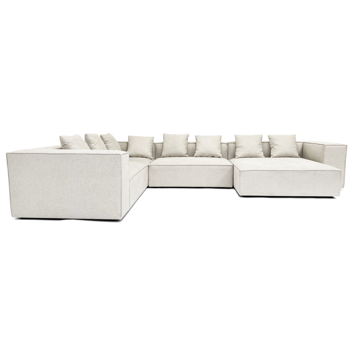 Hailey - U-sofa modulsofa med 4 moduler i beige - Højrevendt chaiselong ...