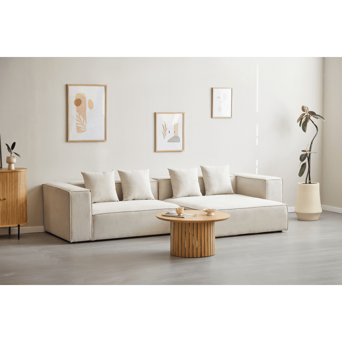 Modulsofa i Beige - Hailey 2 Moduler L: 294 cm → Bedste pris