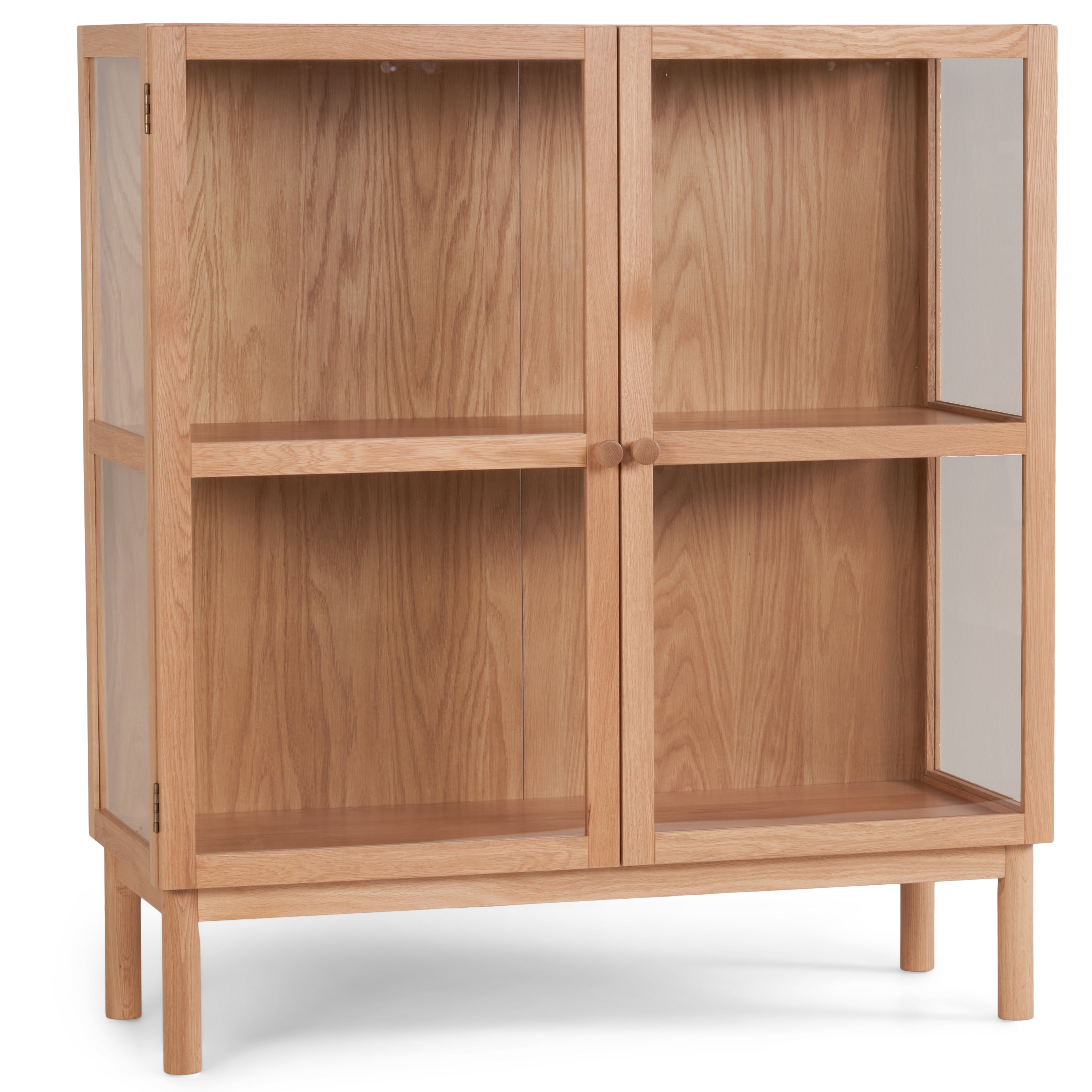 Havana - Vitrineskab i egetræ med 2 låger | 110x40x100 cm– Nimara.dk
