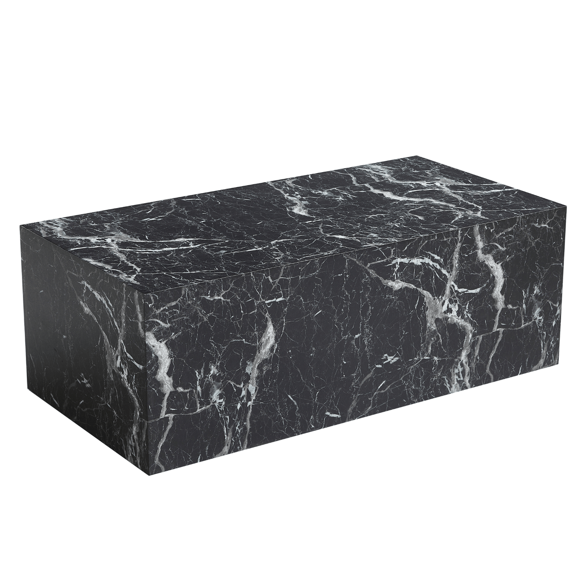 Adele - Rektangel sofabord i sort marmor look | 100 x 50 cm– Nimara.dk