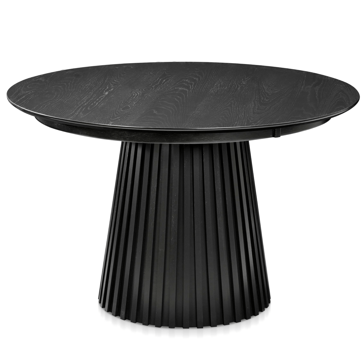 Monica - Rundt spisebord med lamel i sort | 120 cm– Nimara.dk