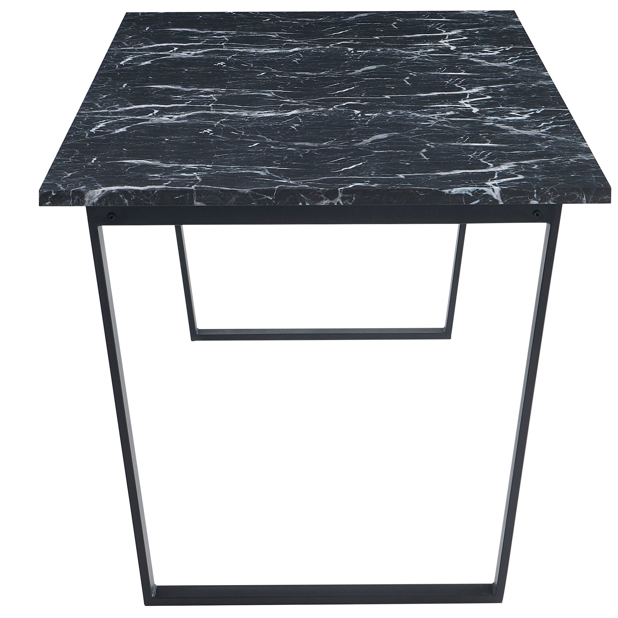 Karl - Spisebord i mat sort med marmor look / marmorprint | 210 x 90 cm ...